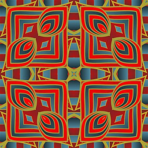 Premium Vector Seamless Vector Abstract Pattern Symmetrical Geometric Background With