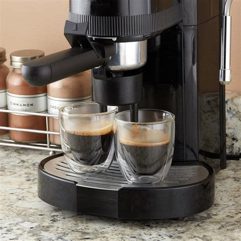 Set Of 4 Double Walled Glass Espresso Cups Italian Style Doppio Cups