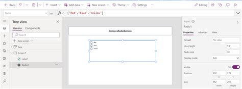 radio button control in microsoft powerapps crmonce