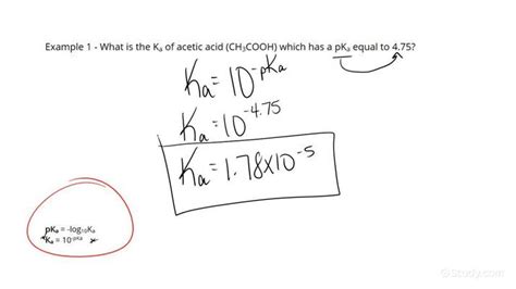 How to Convert Between Ka and pKa | Chemistry | Study.com