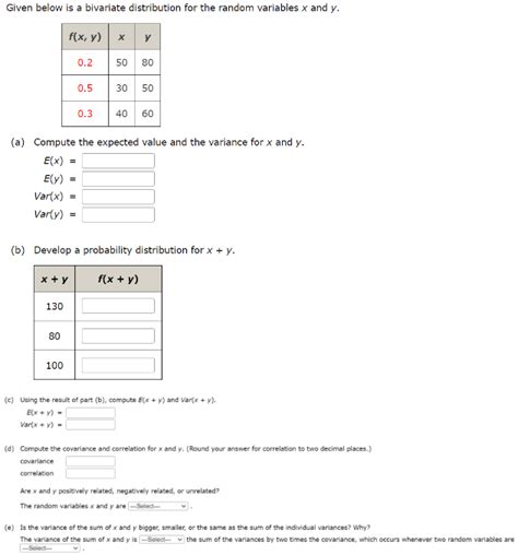 Solved Given Below Is A Bivariate Distribution For The