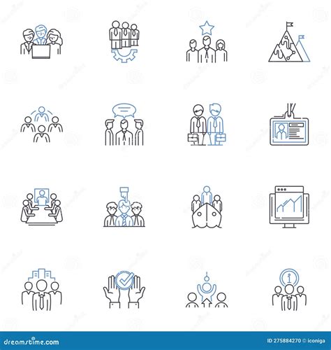 Cohesive Collaboration Line Icons Collection Synergy Teamwork