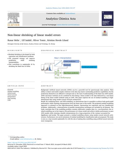 Pdf Non Linear Shrinking Of Linear Model Errors