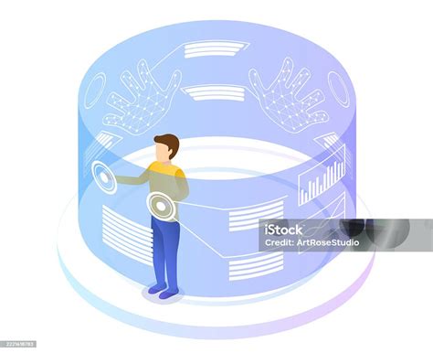 인공 지능 기술 개념 지문 인식 기술 투명 배경 3d 아이소 메트릭 벡터 일러스트 레이 션 0명에 대한 스톡 벡터 아트 및 기타 이미지 Istock