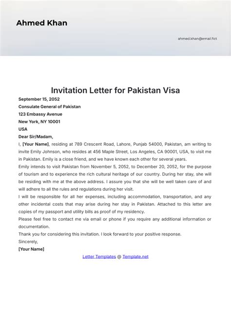 Invitation Letter For Uk Visa Template Word