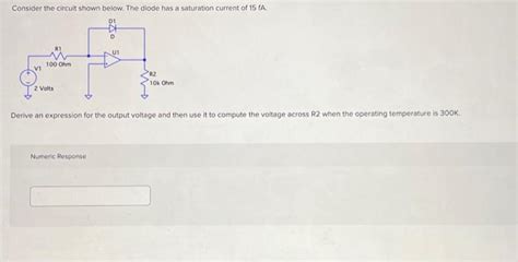 Solved Consider The Circuit Shown Below The Diode Has A Chegg