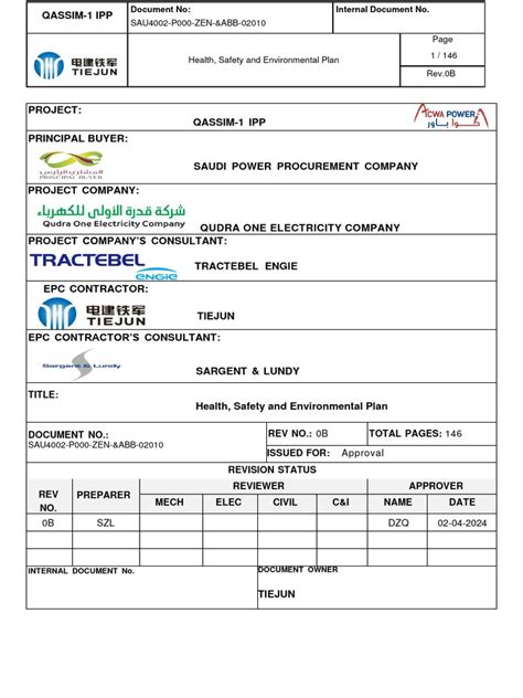 1 1health Safety And Environmental Plan Pdf Safety