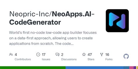 github neopric inc neoapps ai codegenerator world s first no code