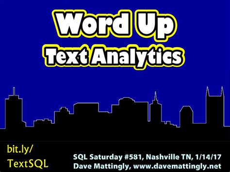Word Up Text Analytics Text Analytics Text Analytics Bitly Textsql