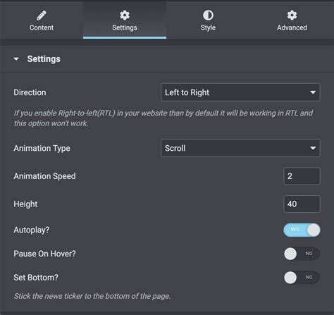 news ticker settings wpbean documentation