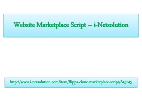 ppt website marketplace script i netsolution powerpoint