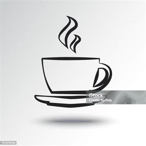 뜨거운 음료 개요 디자인의 컵입니다 벡터 일러스트 레이 션 로고에 대한 스톡 벡터 아트 및 기타 이미지 로고 커피 마실 것 0명 Istock