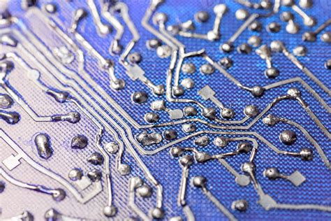 Old Flat Bare Fiberglass Pcb Without Components With Selective F