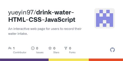 github yueyin97 drink water html css javascript an interactive web