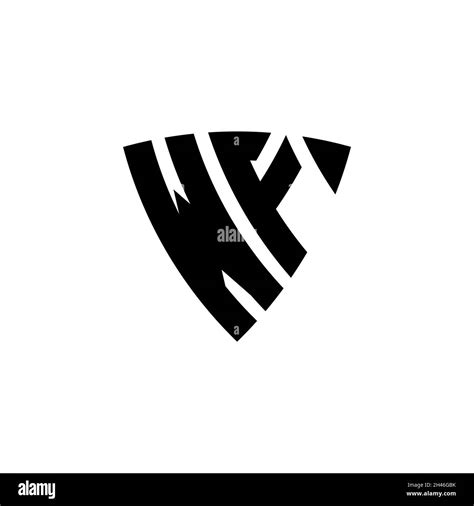 WF Monogram Logo Letter With Triangle Shield Shape Style Design Isolated On White Background