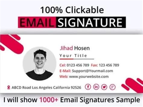 An Amazing Clickable HTML Email Signature For Outlook Gmail Etc Upwork