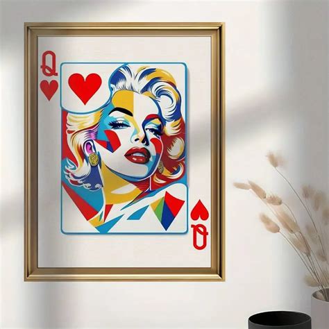 하트의 여왕 팝 아트 캔버스 프린트 아이코닉 뷰티 모던 디자인 거실 침실 사무실용 무테 벽 장식 완벽한 선물 Temu Korea