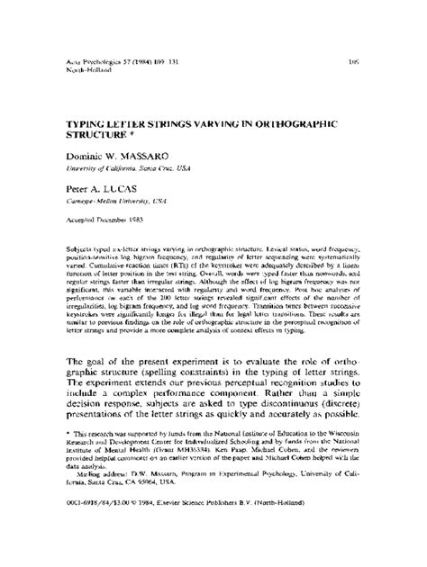 Fillable Online Typing Letter Strings Varying In Orthographic Fax