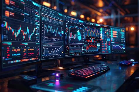 Premium Photo | Multiple screens displaying advanced trading data and analytics in a futuristic ...