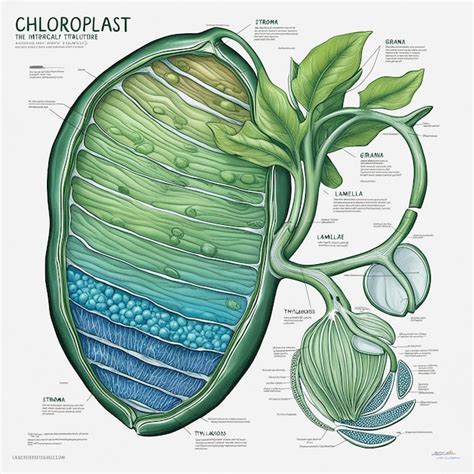 Detailed Chloroplast Diagram Structure Of Chloroplast Premium AI