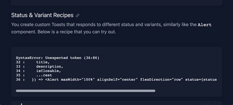 Toast Status And Variant Recipes Is Broken · Issue 283 · Geekyantsnativebase Docs · Github