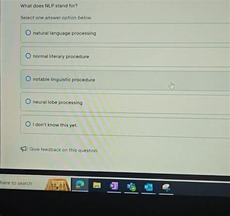 What Does NLP Stand For Select One Answer StudyX