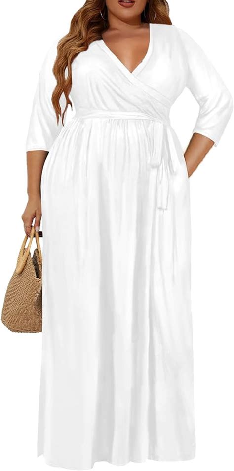 Plus Size White Maxi Dresses