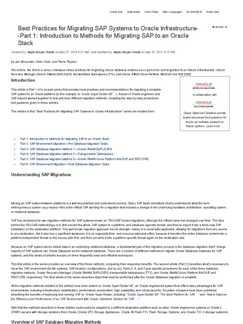 oracle to oracle online migration pdf oracle database sap se