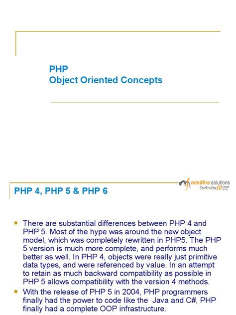 Php Object Oriented Concepts Pdf Class Computer Programming Object Oriented Programming