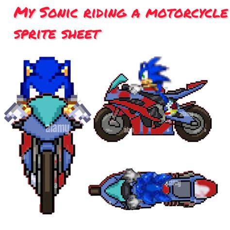 Sonic Riding A Motorcycle Sprite Sheet Custom By Shadowxcode On Deviantart