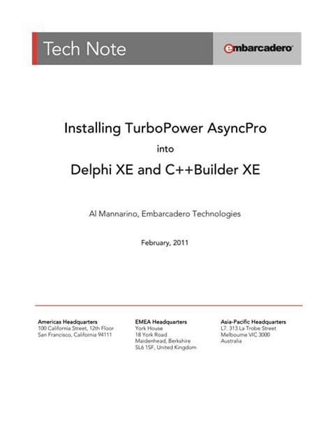installing asyncpro into delphi xe and c builder xe pdf operating