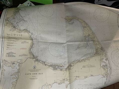 Cape Cod Bay Nautical Navigation Chart Map Antique Large Chart 1208