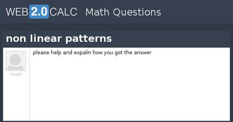 View Question Non Linear Patterns