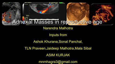 Adnexal Masses In Reproductive Age Ppt