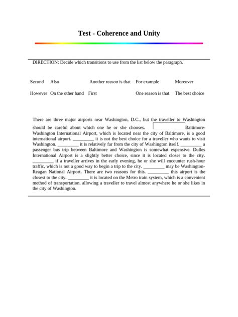97 Test On Coherence And Unity Pdf