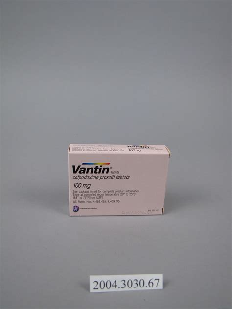 Vantin 100mg National Museum Of American History