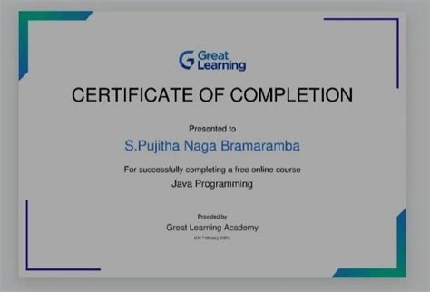 Completed Java Certification Program Spujitha Naga Bramaramba Posted On The Topic Linkedin