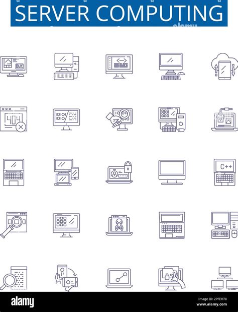 Server Computing Line Icons Signs Set Design Collection Of Server