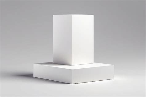 화이트 포디움 스탠드 3d 큐브 피데스탈 디스플레이 백색 배경에 고립 프리미엄 Ai 생성 이미지