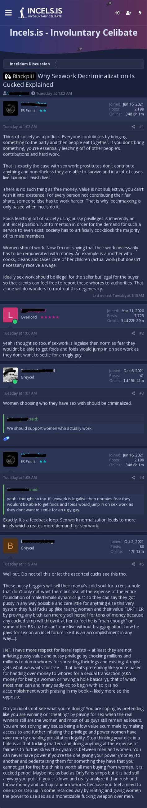 This Is So Far From The Truth Sex Work Is Not Some Easy Job R IncelTear