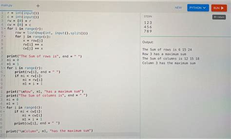 Sum Of Rows And Columns” Poojitha Narne