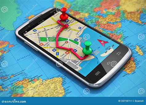 Gps Navigation Travel And Tourism Concept Stock Illustration Illustration Of Render Cellular