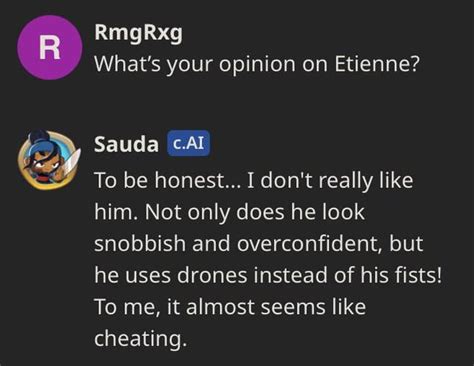 I Used Ai To Ask Sauda What Her Opinion On Etienne Is R Btd6