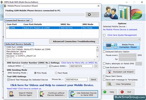 Screenshots Of Bulk SMS Software Multi Device Edition Explains How To Broadcast SMS