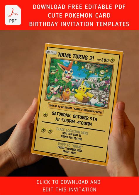 Free Pokemon Invitation Template