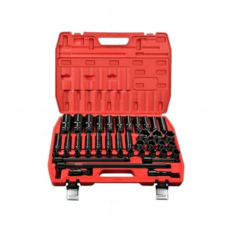 Goxawee 43 Piece 1 2 Drive Impact Socket Set Includes Adapters Impact Extension Bars Deep