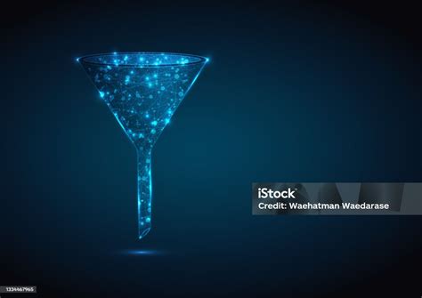 낮은 다각형 와이어프레임 디자인의 의료 빛나는 깔때기 0명에 대한 스톡 벡터 아트 및 기타 이미지 0명 개념 디자인 Istock