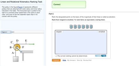 Solved Linear And Rotational Kinematics Ranking Task The