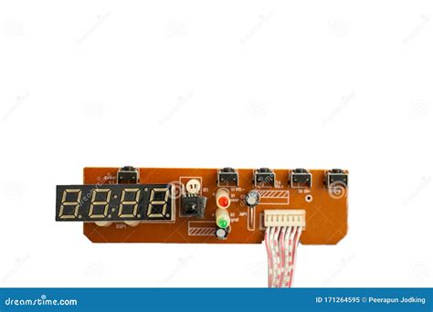 Seven Segment Led Mounted On Pcb And Isolated On White Back Ground