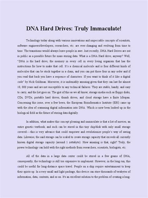 Dna Hard Drives Pdf Computer Data Storage Hard Disk Drive